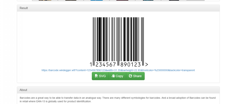 SVG Barcode Generator - Rene Windegger
